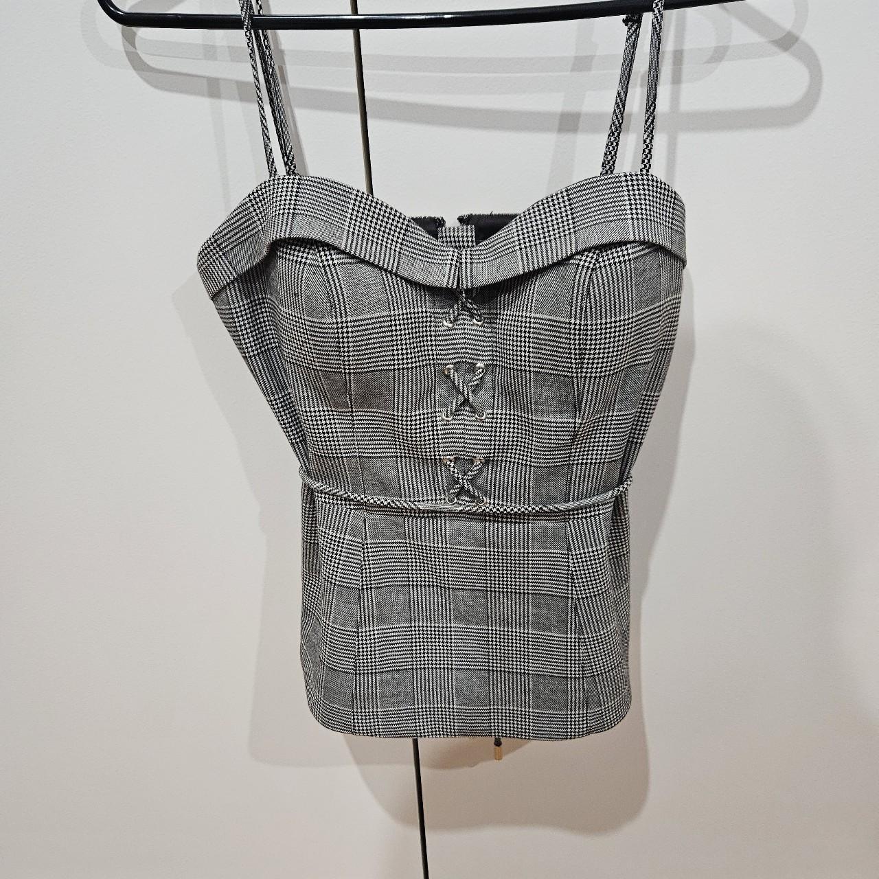 Gorgeous plaid structured corset with padding Zip &... - Depop