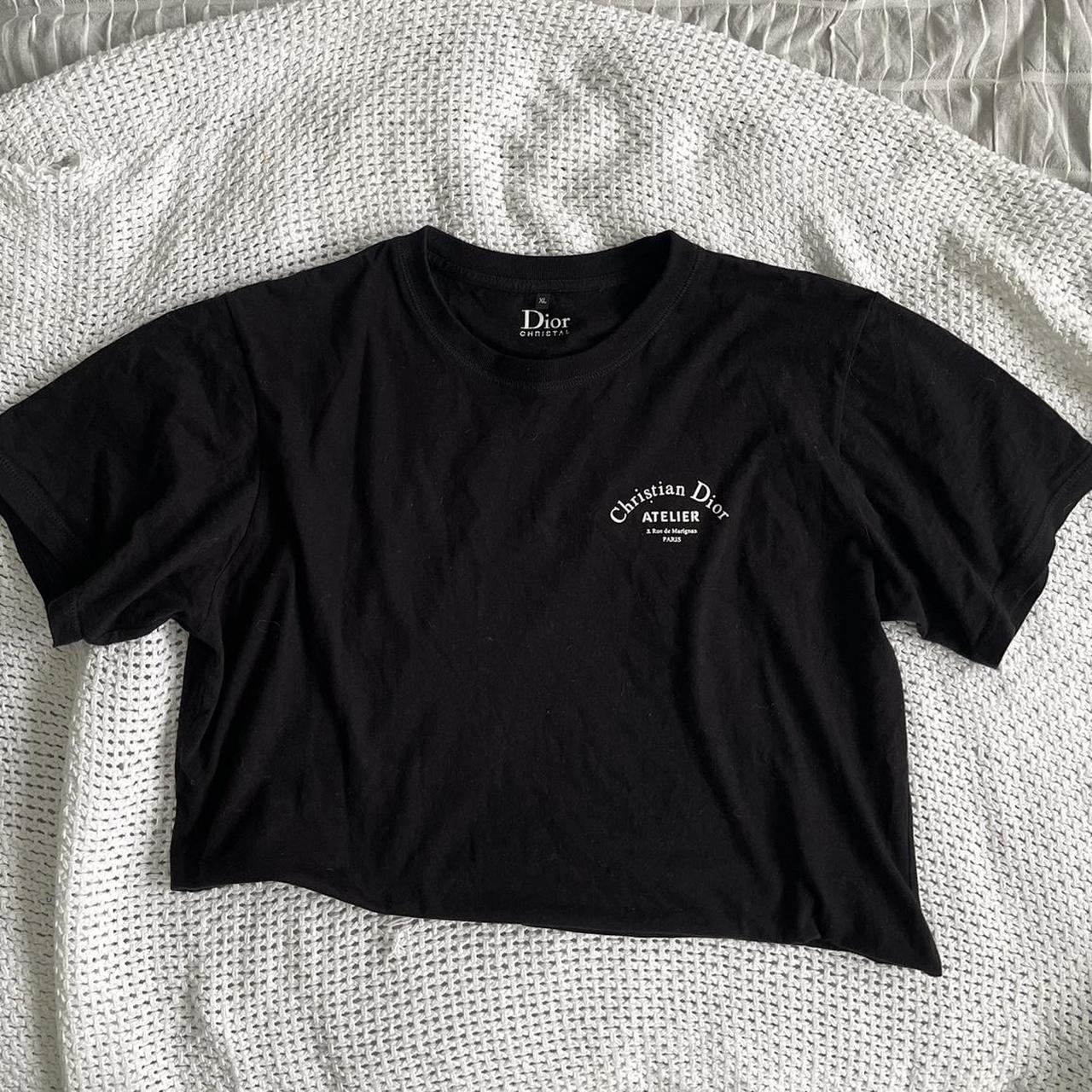 Black CD cropped T-shirt This was a size XL in... - Depop