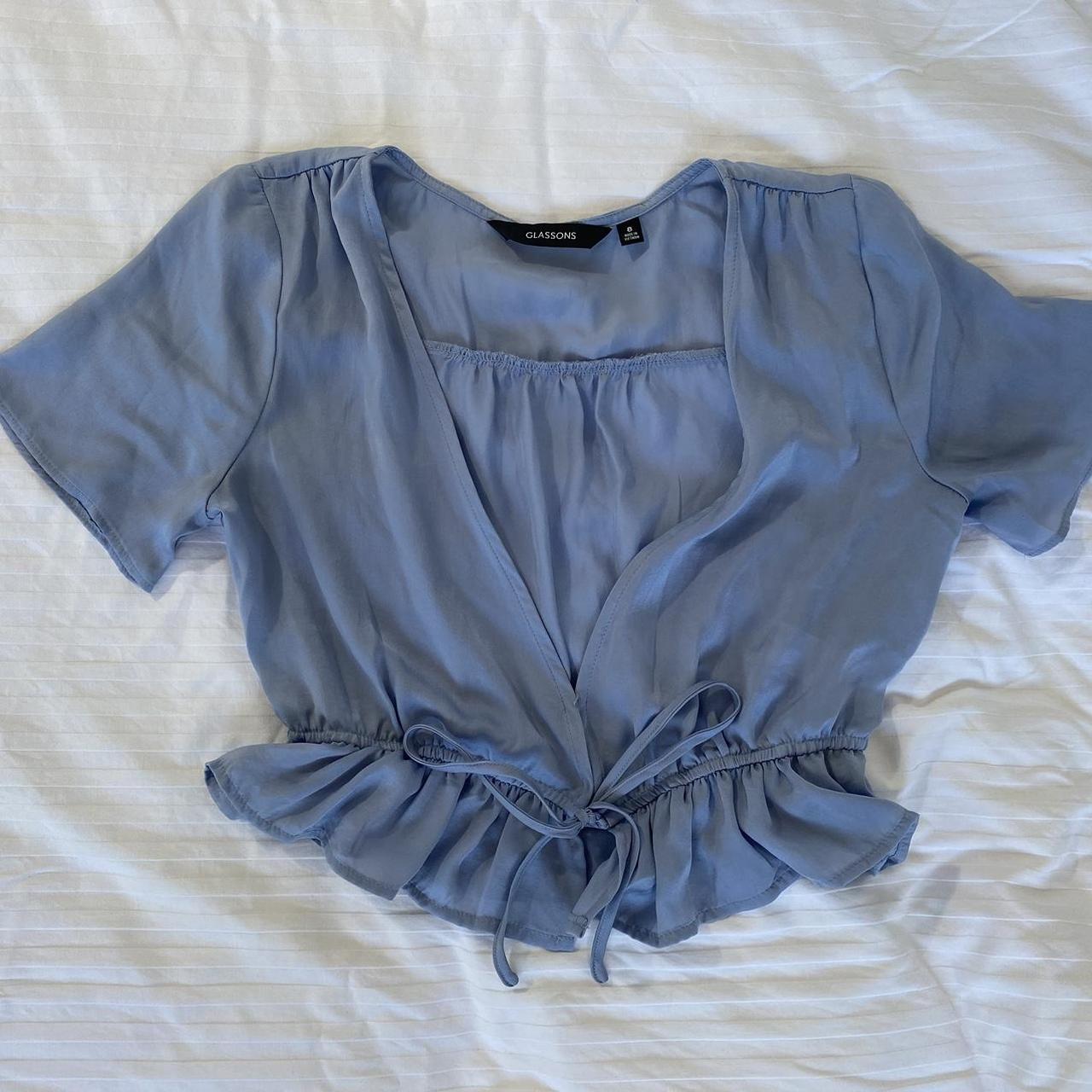 Blue glassons top Looks super cute with top... - Depop
