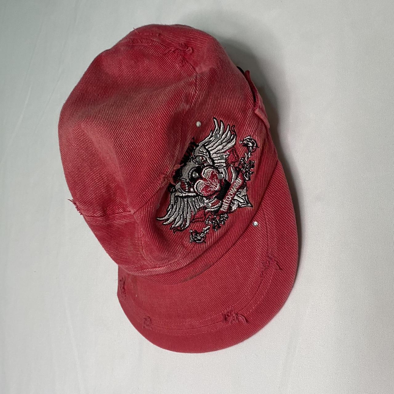 vintage y2k embellished pink cap - Depop