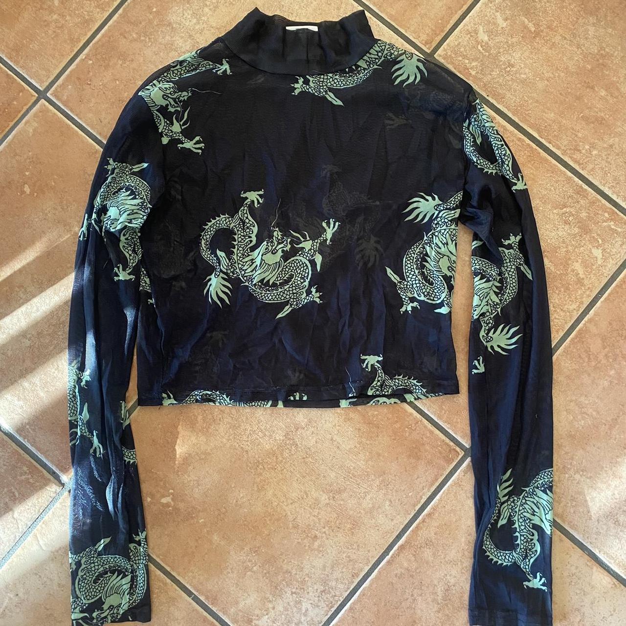 mesh dragon top - Depop
