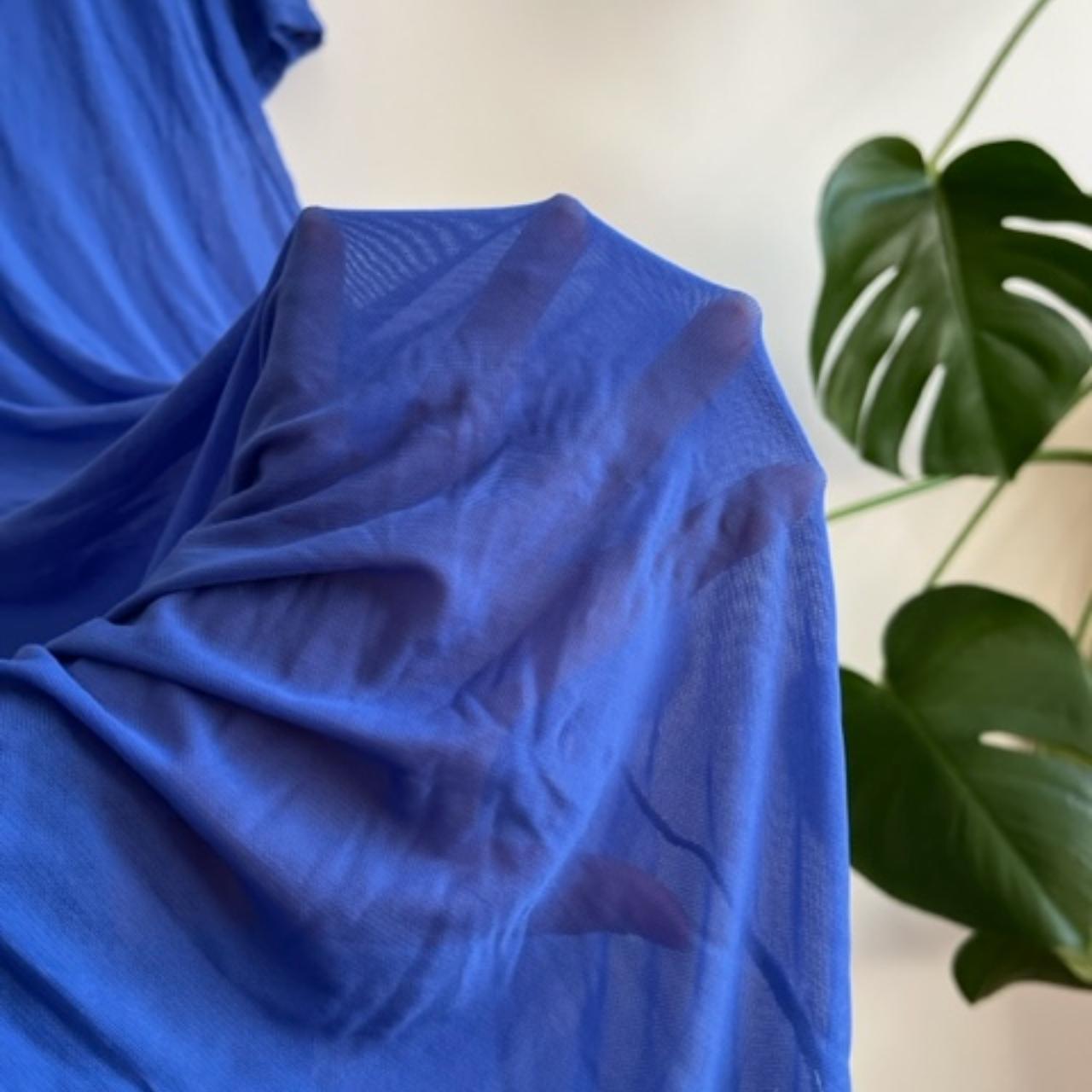 Cobalt blue mesh dress Sheer maxi dress #Alpha60... - Depop