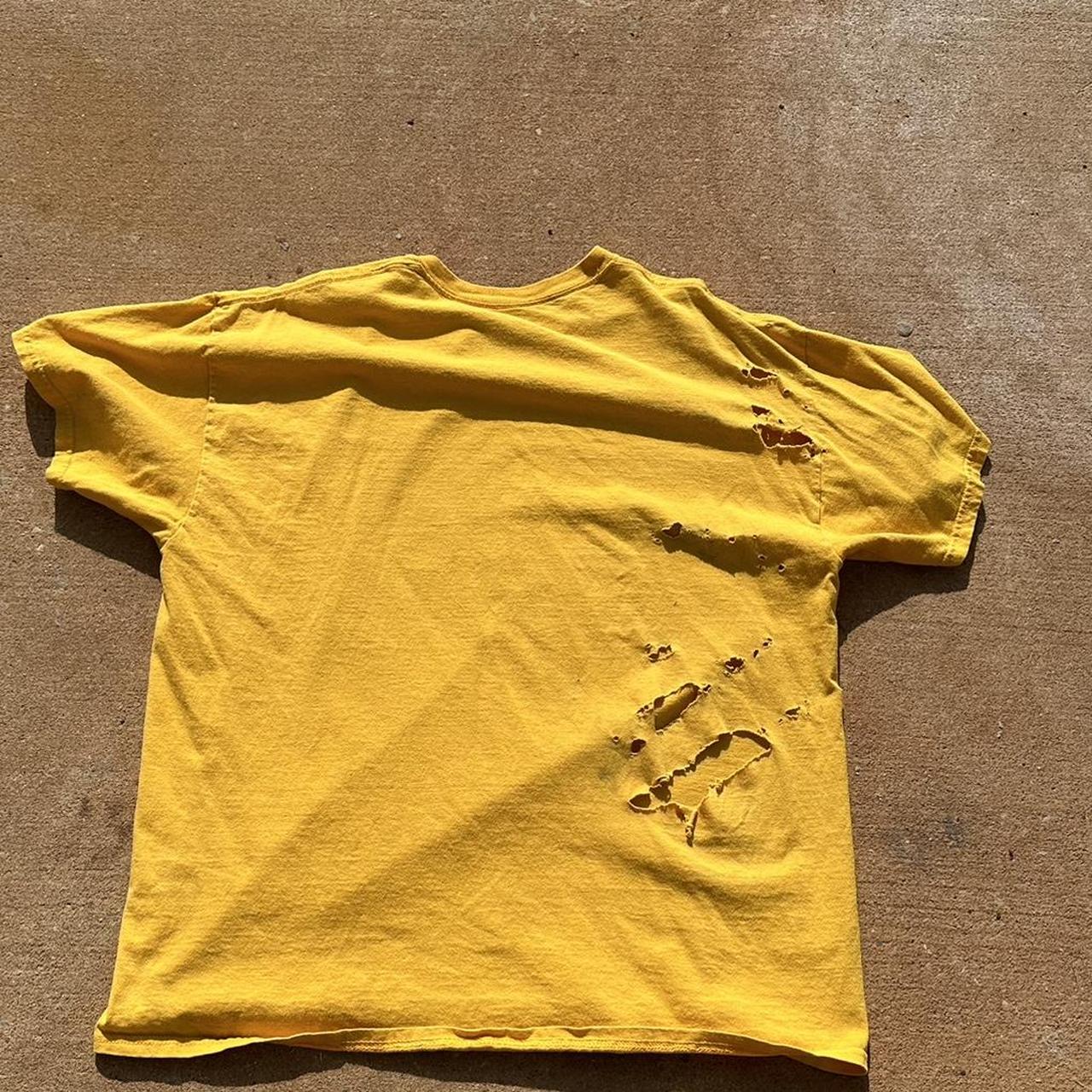 Yellow distressed Pulp Fiction shirt Size: Large - Depop