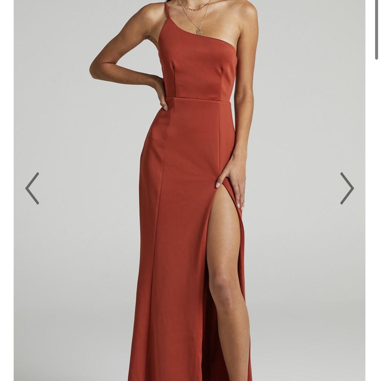 Showpo Dress One shoulder , slit , floor length ,... - Depop