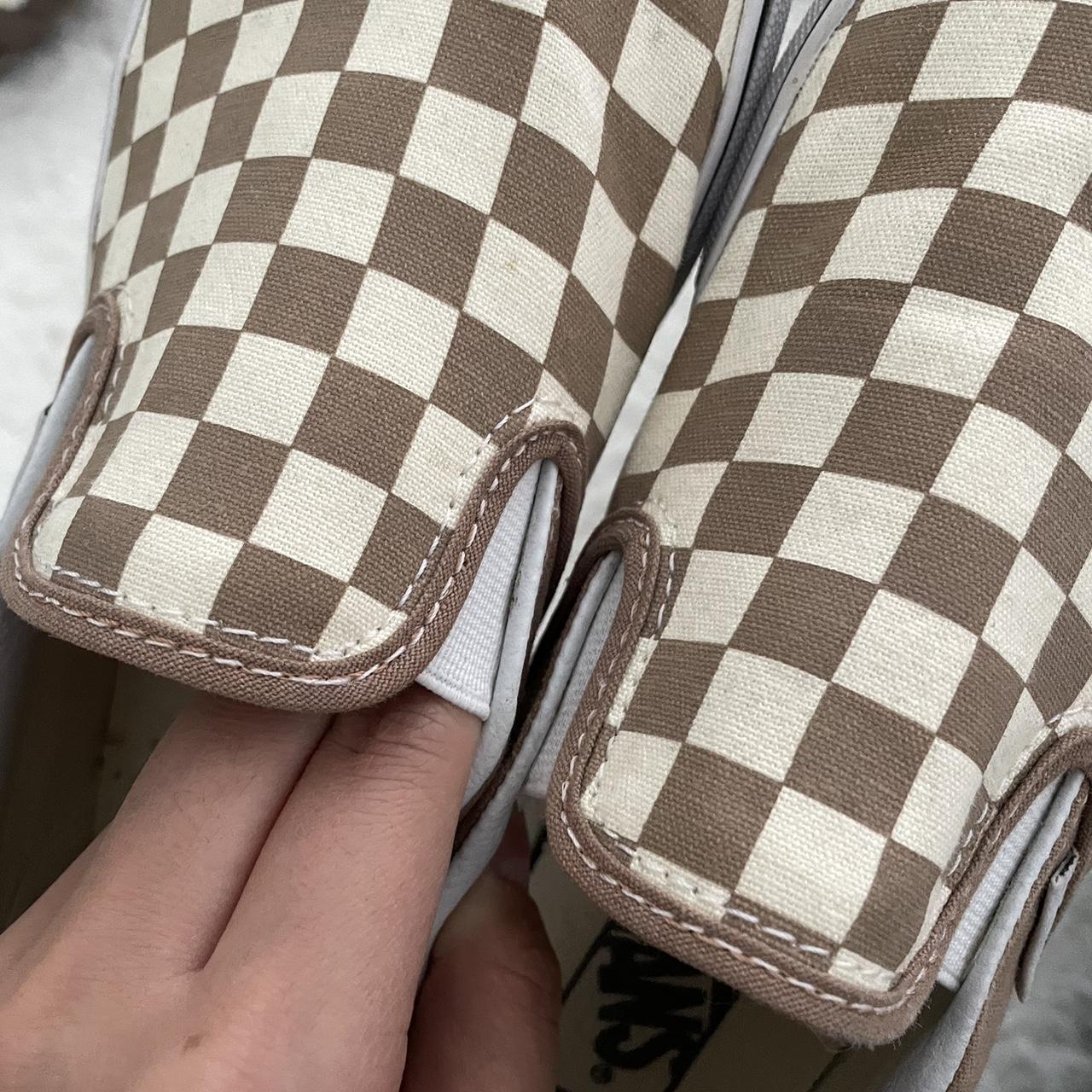 Checkered Vans Tan/ Brown color Perfect neutrals for... - Depop