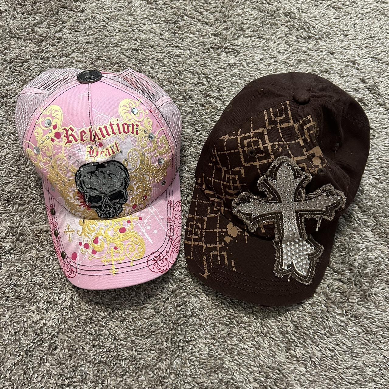 2 pack y2k hats brand says logr dm with any... - Depop