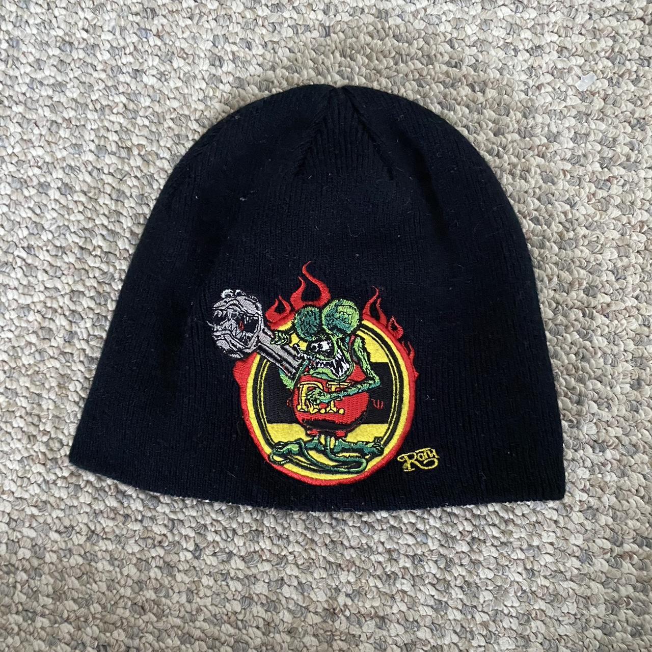 rat fink motor workz beanie rare and only one... - Depop