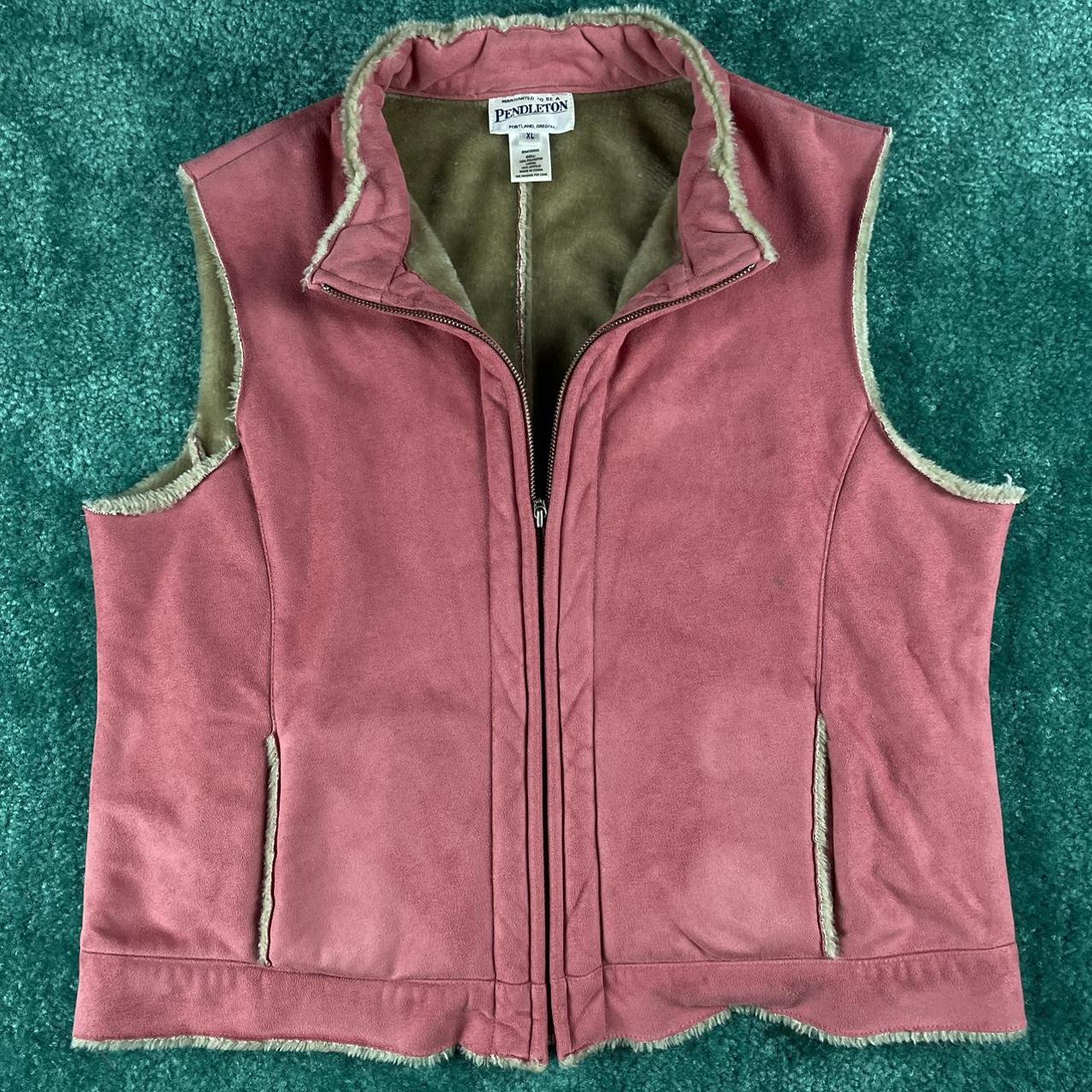 Vintage Pendleton Suede Faux Fur Women’s Vest... - Depop