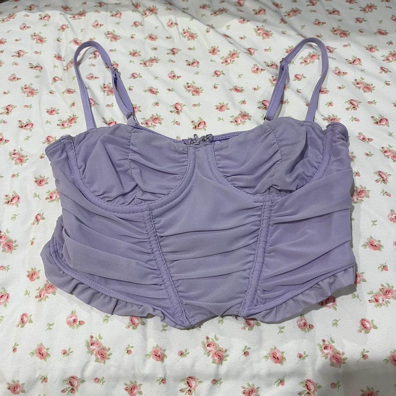 Tic toc purple corset top with built-in bra #y2k... - Depop