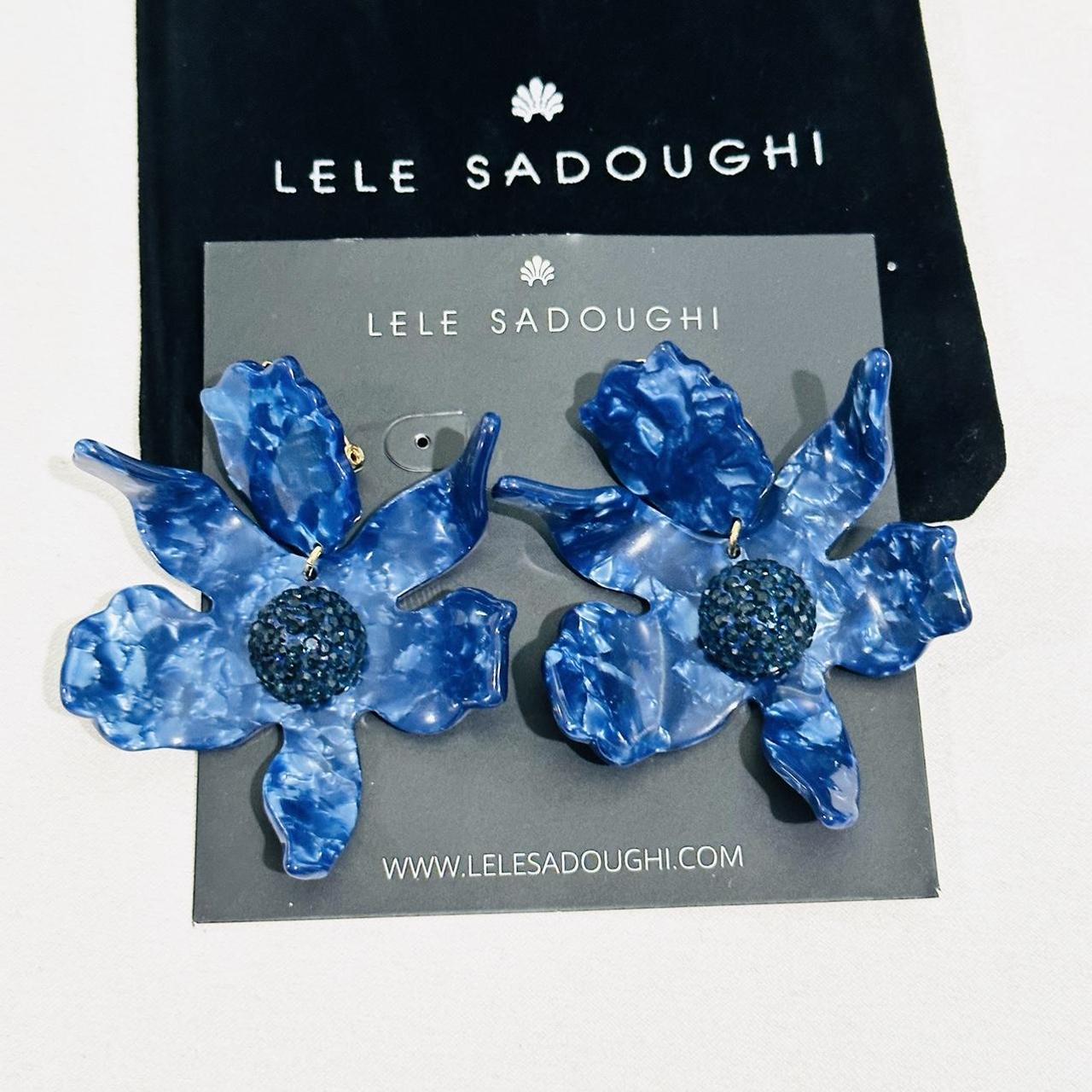 Lele sadoughi blue flower Ear clip Including card... - Depop