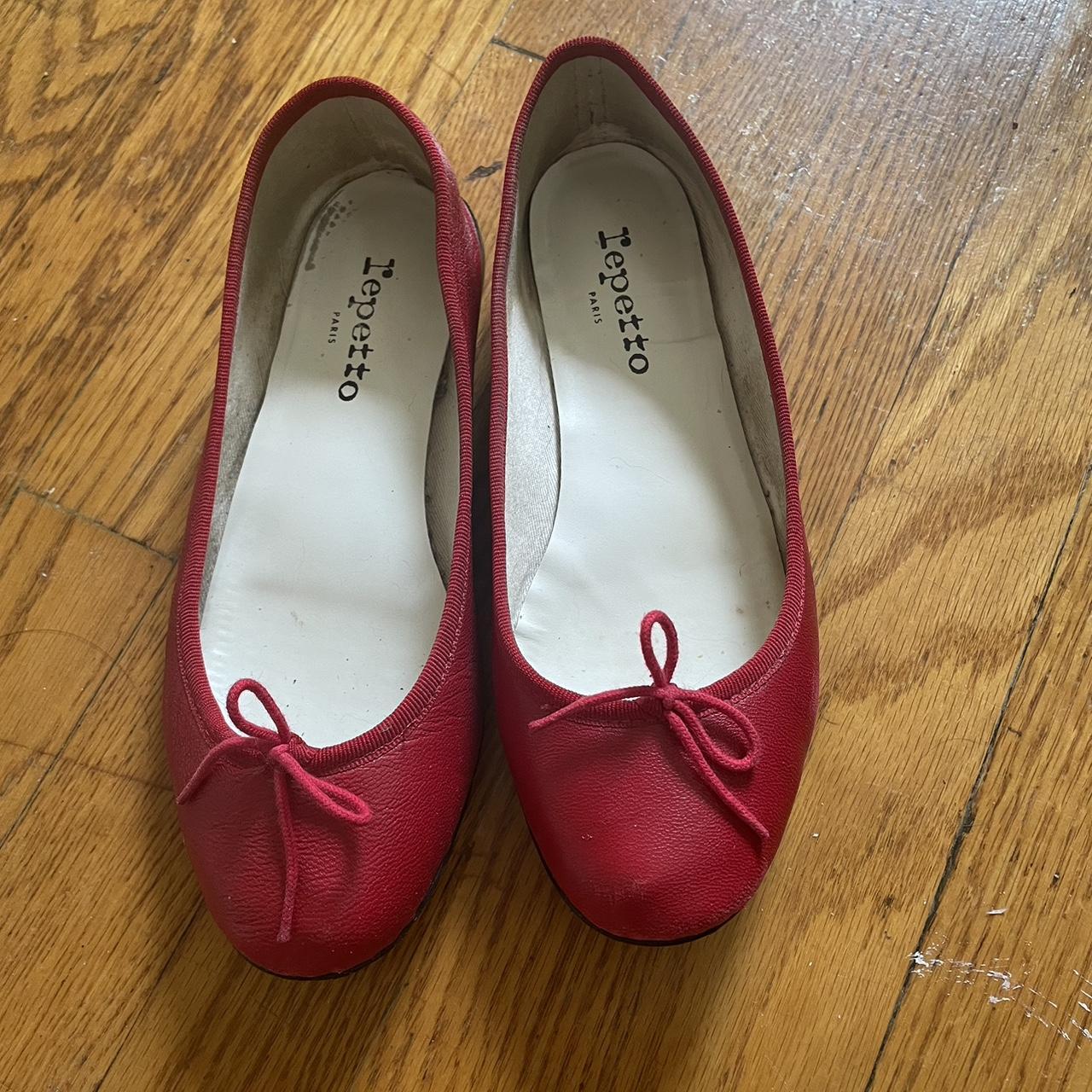 Red Repetto ballet flats. Made of canvas and... - Depop