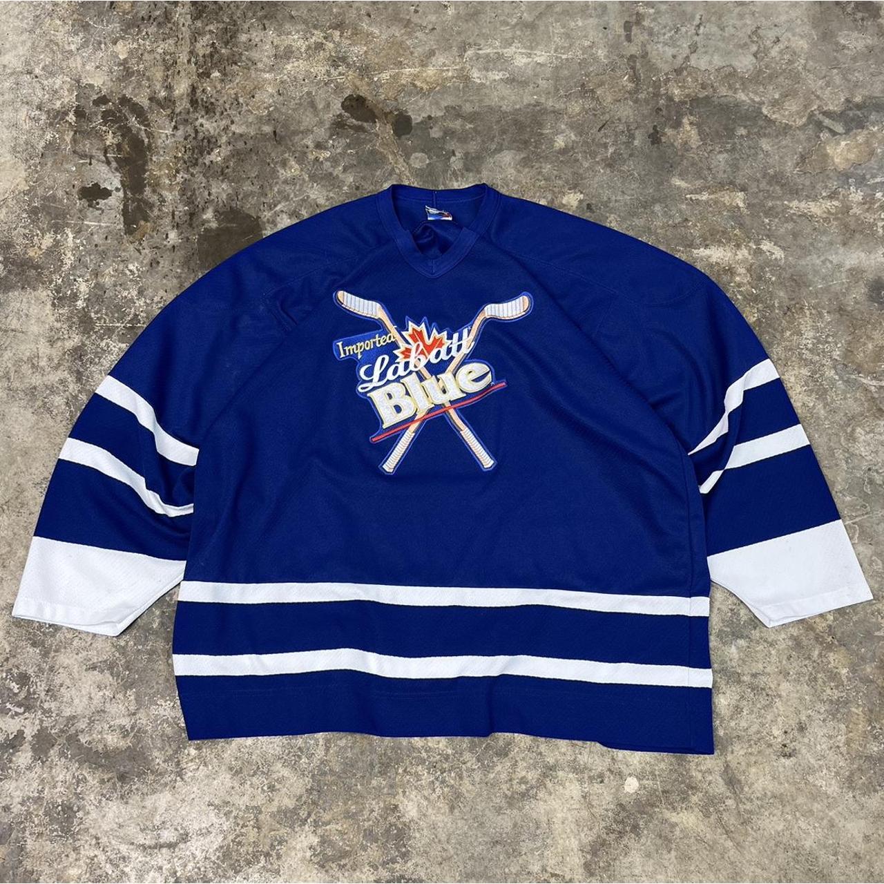 Vintage 90s y2k Imorted Labatt Blue Hockey... - Depop