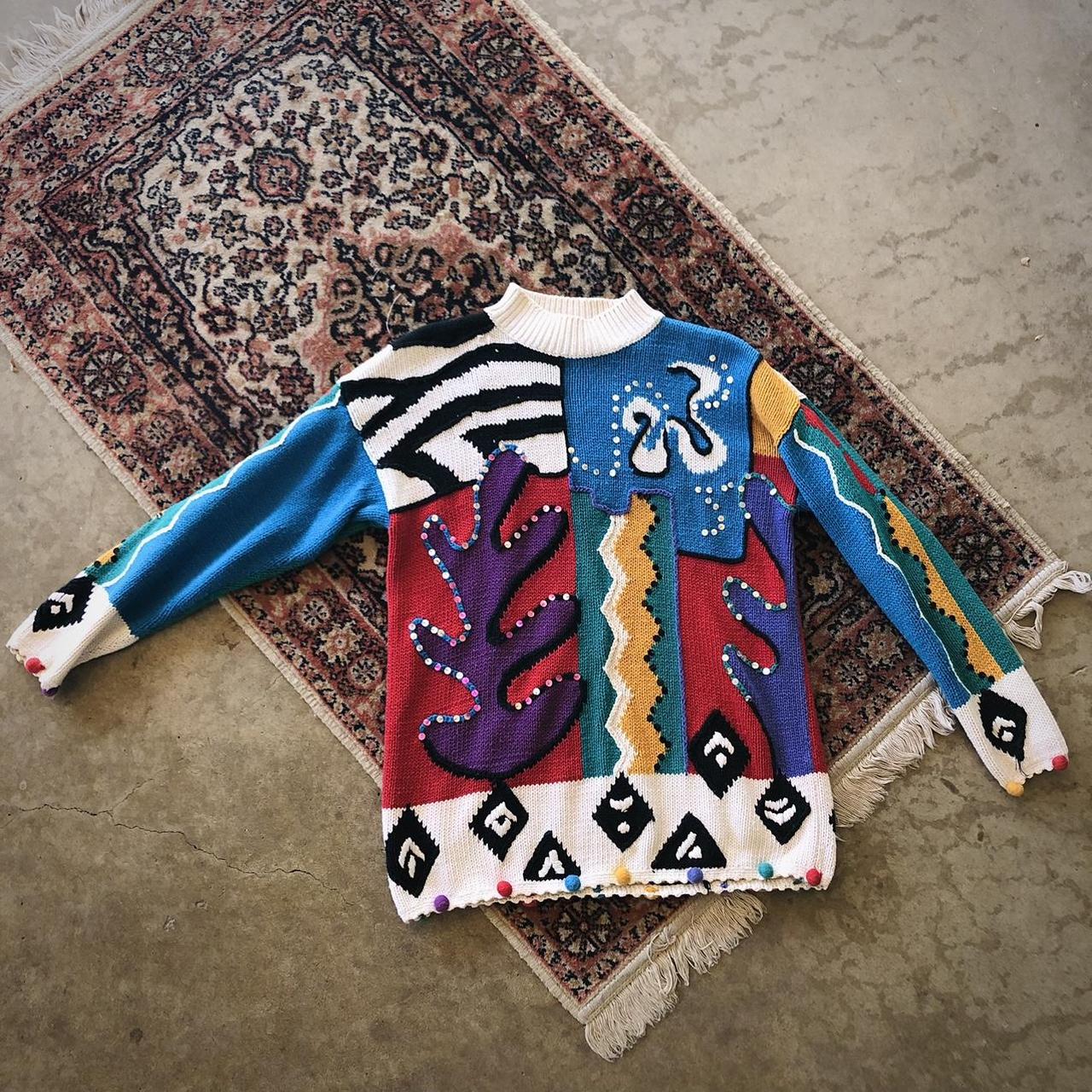 Amazing 80's/90's vintage zany Gantos mock neck... - Depop