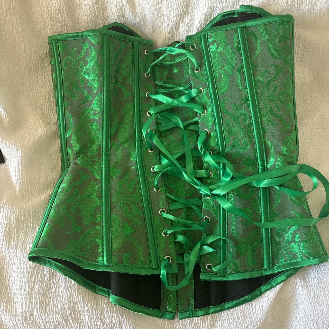 green amazon corset worn once - Depop