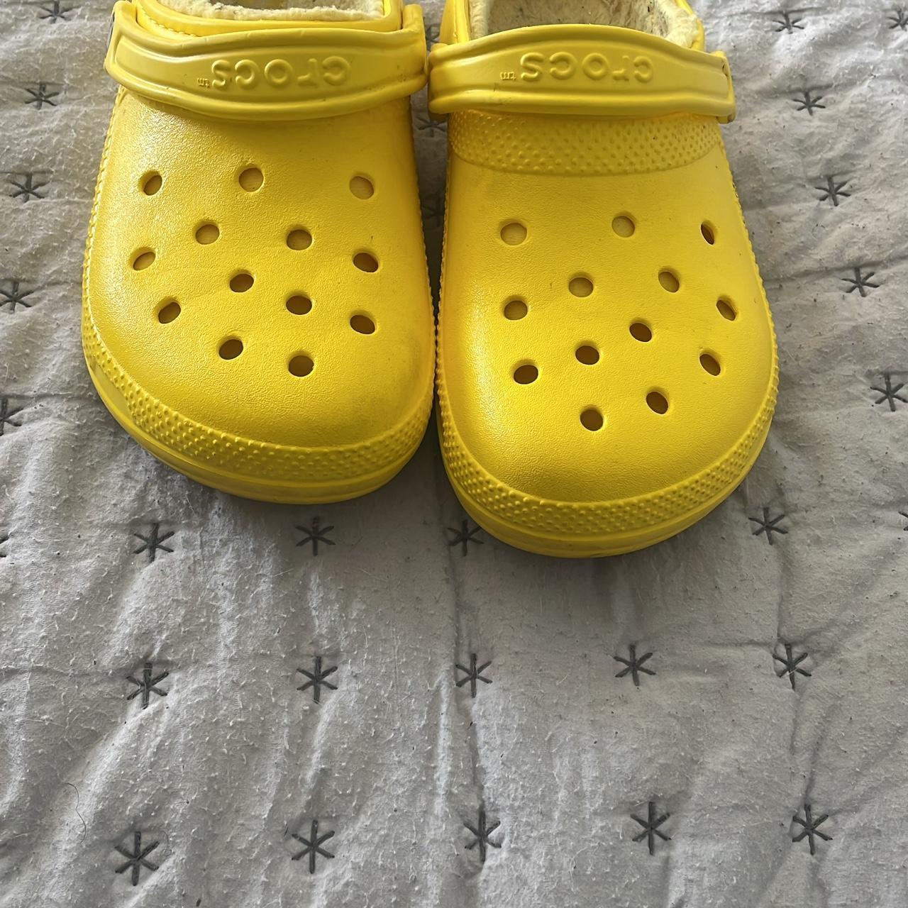 fuzzy crocs lightly worn - Depop