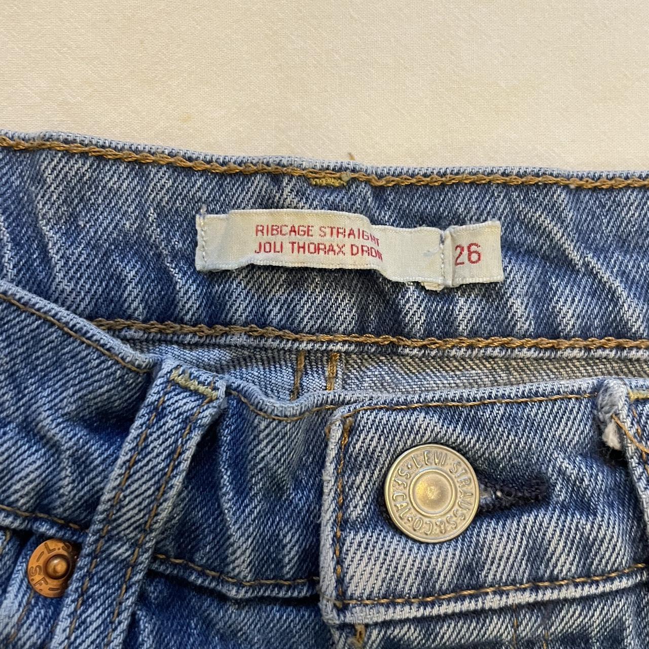 Levi’s rib cage straight leg jeans! Waist is... - Depop