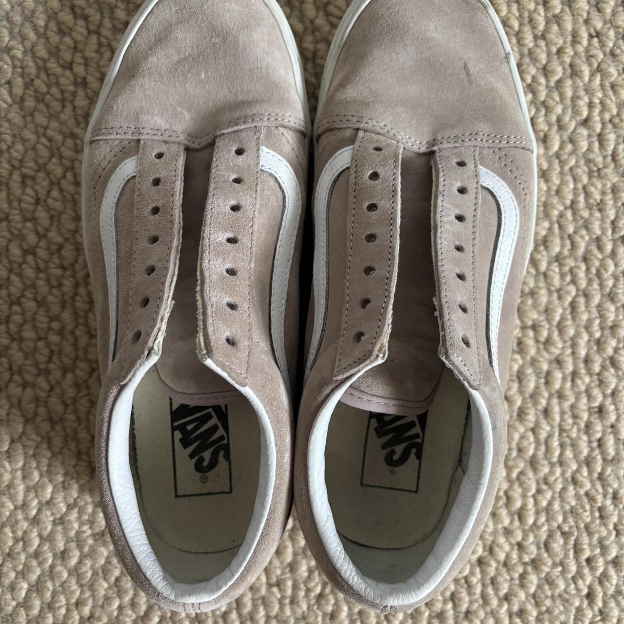 Tan and cream (peachy coloured) Vans trainers #vans... | Depop