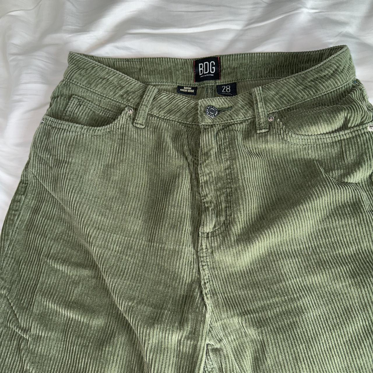 BDG Green corduroy pant Mom high rise Waist 28... - Depop