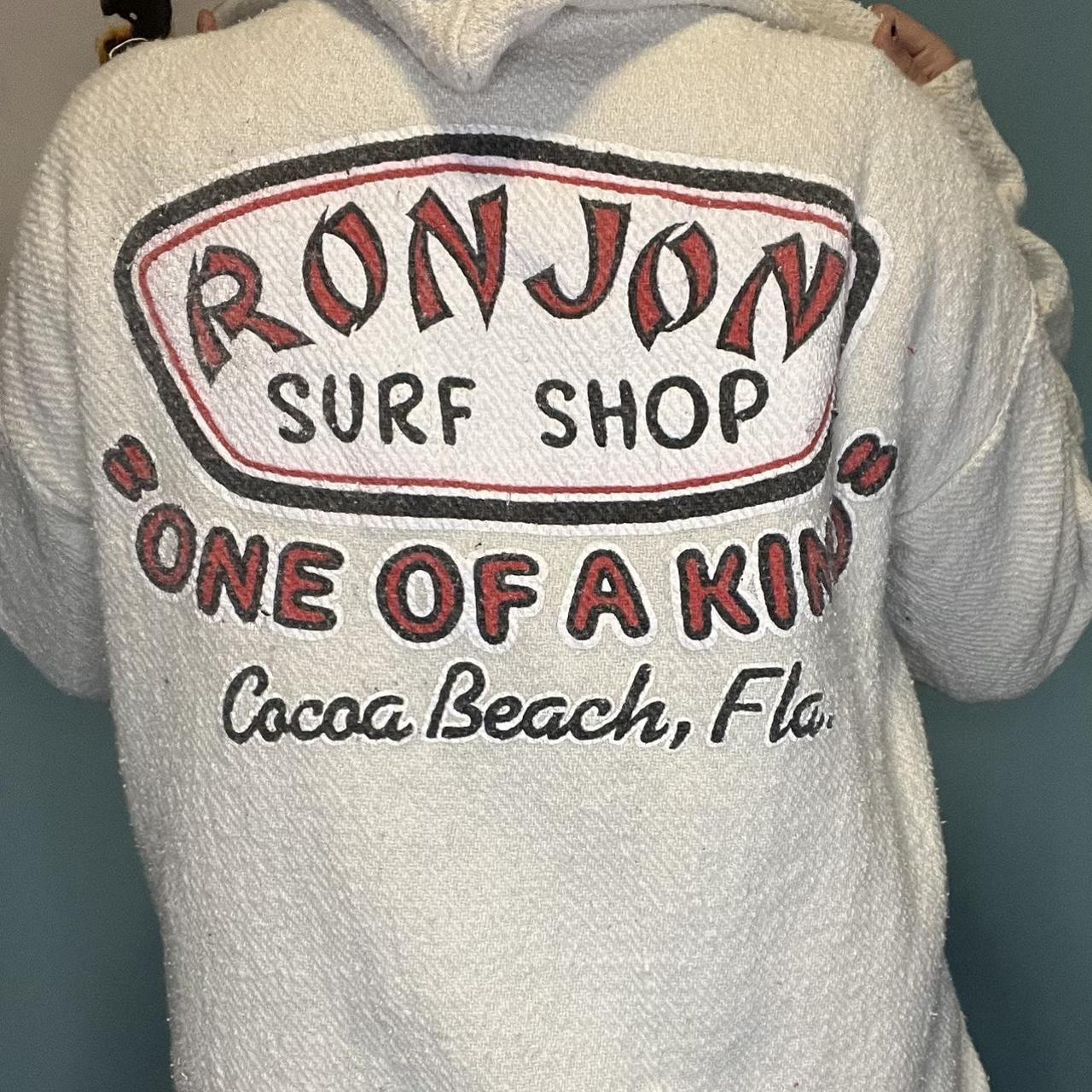 large vintage ron jon cotton hoodie fits more like... - Depop