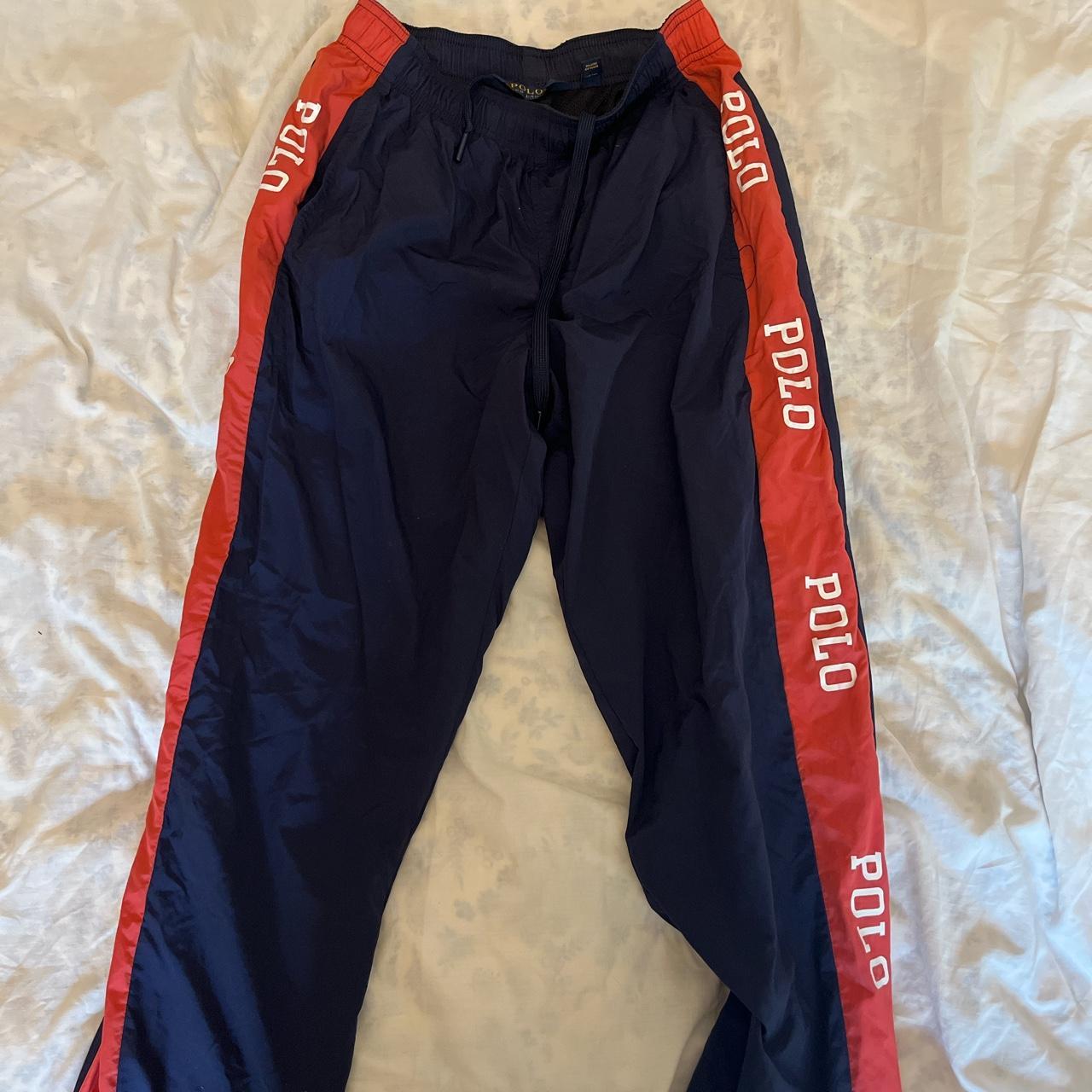 Polo Ralph Lauren Men's Blue and Red Joggers-tracksuits | Depop