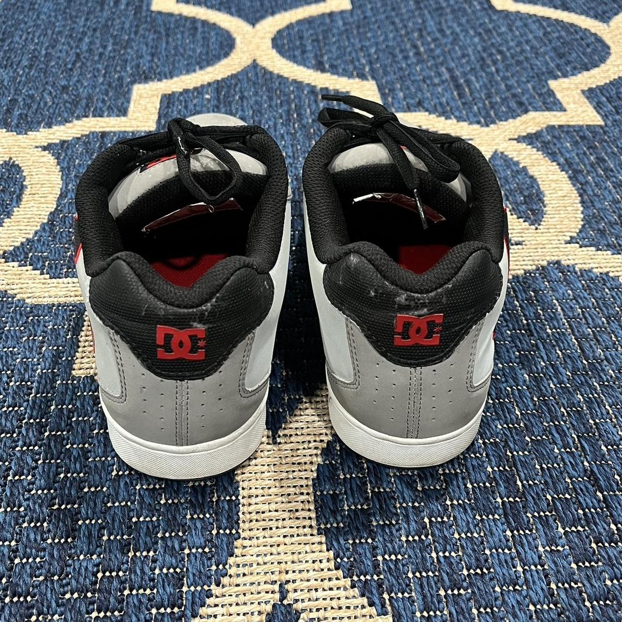 DC Shoes Men's Grey and Red Trainers | Depop