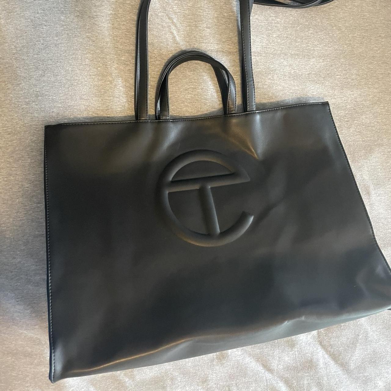 LARGE TELFAR TOTE BAG BLACK barely used, no stains,... - Depop