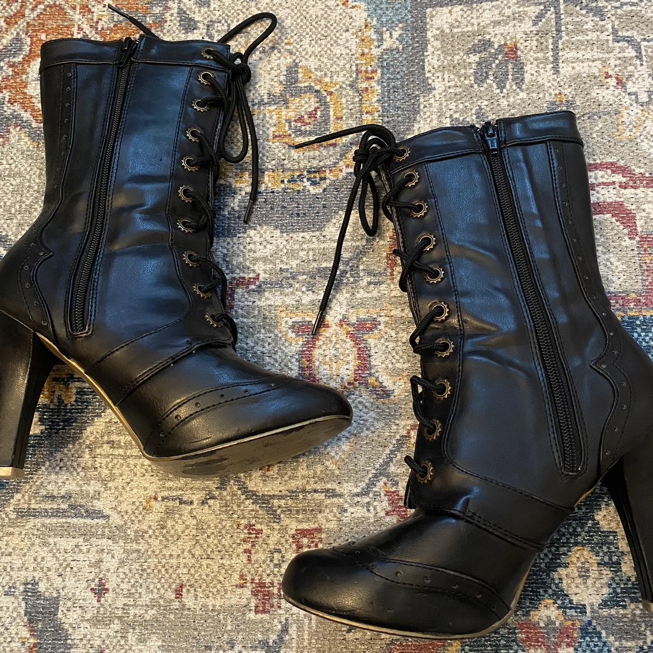 Steampunk Demonia Brand heel booties Looks reallly... - Depop