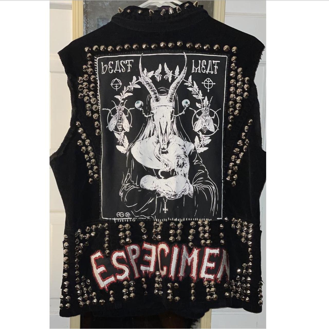 Occult/Satanic corduroy blazer vest modded by me... - Depop