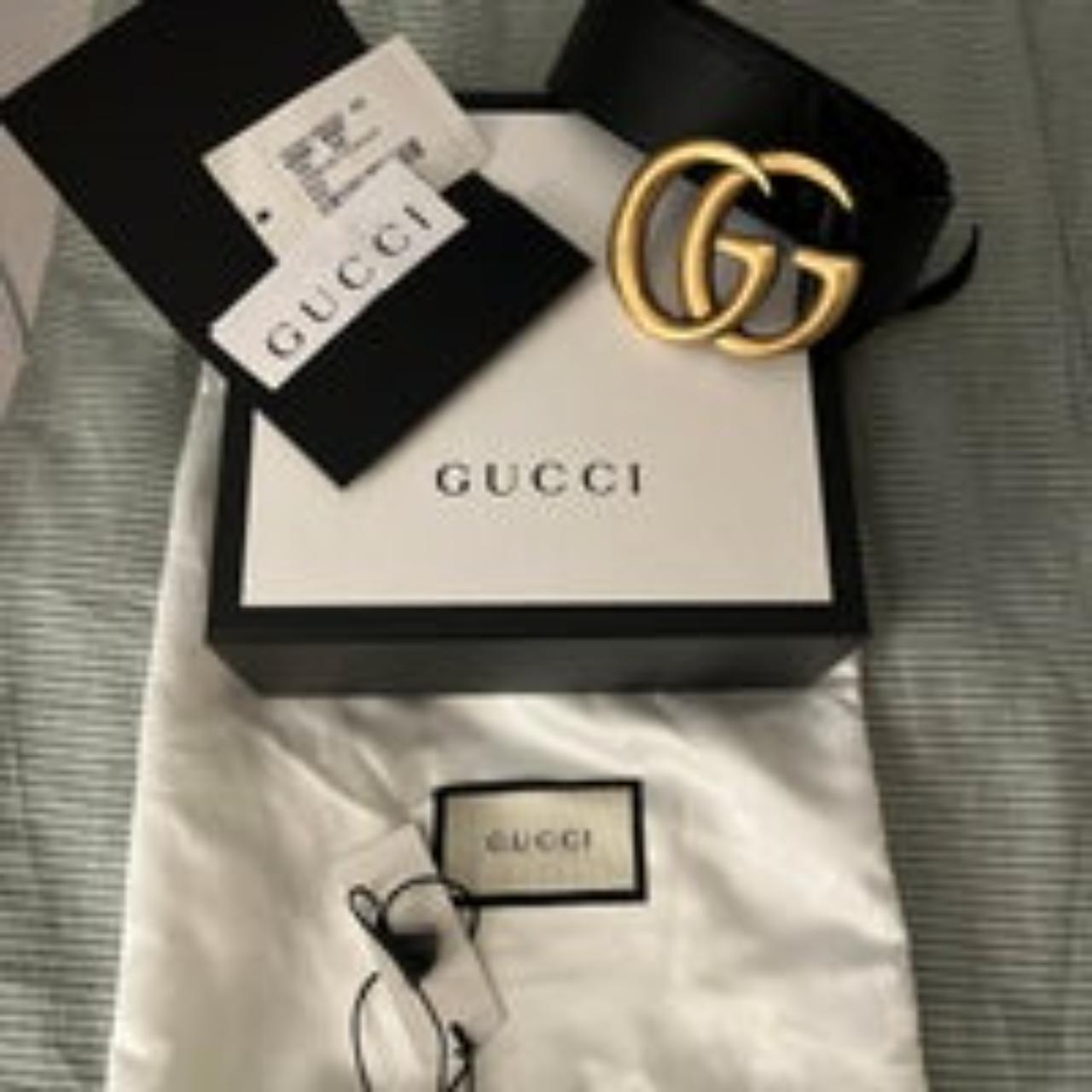 Gucci Belt Double G Gucci Belt Buckle has black... - Depop