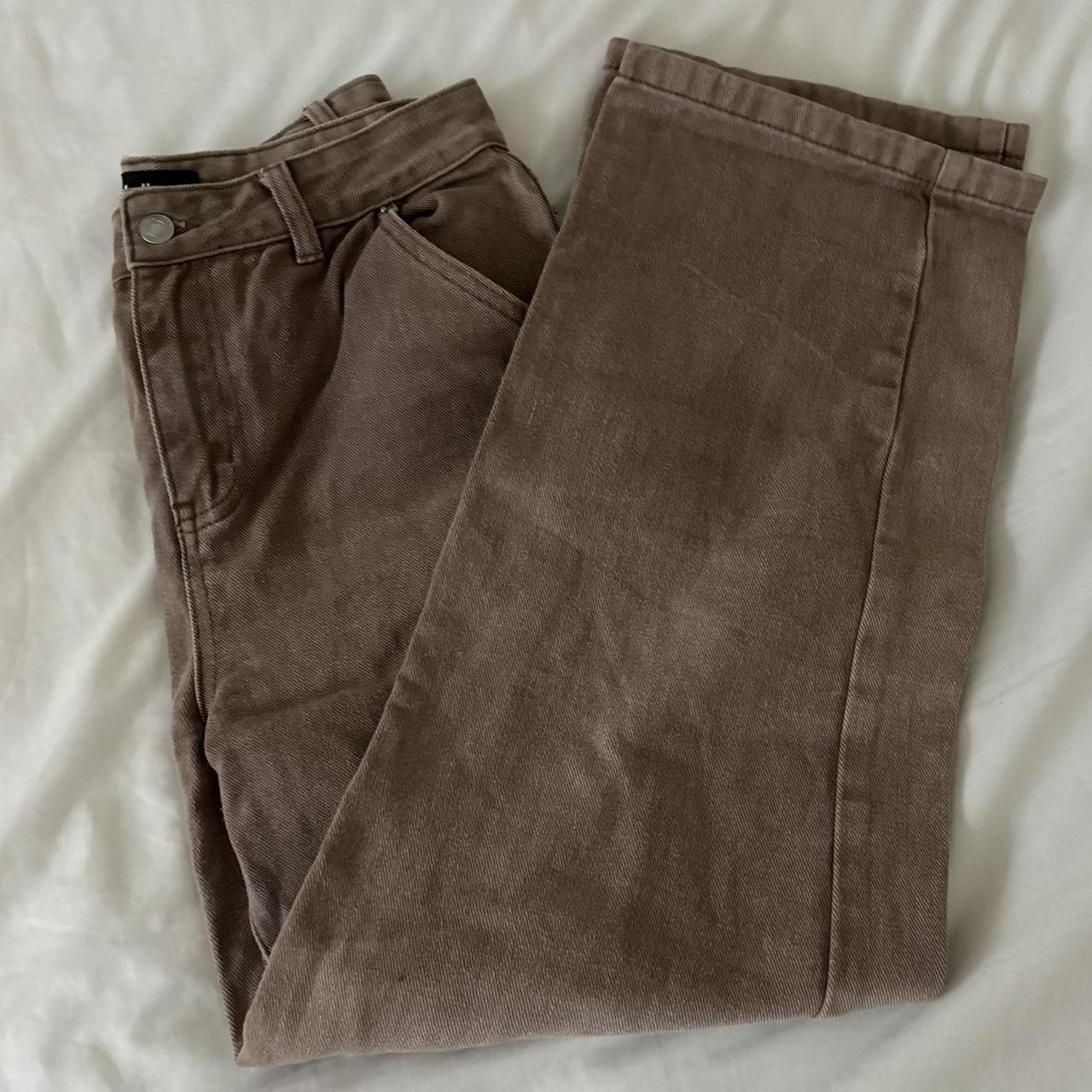 dotti denim high waisted straight leg jeans worn a... - Depop