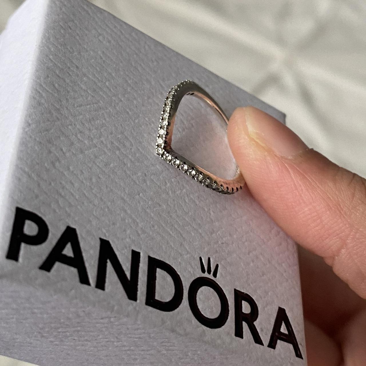 Pandora sparkling wishbone ring Size 46 Comes with... - Depop