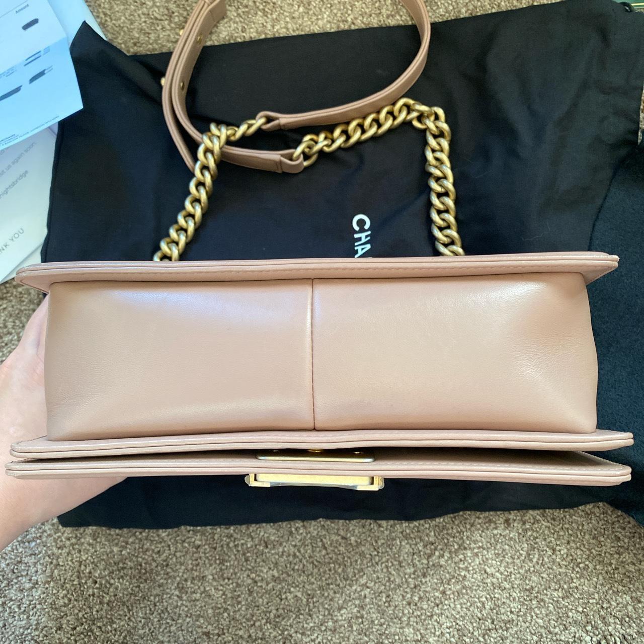 CHANEL CHOCOLATE MOUSE CALFSKIN MEDIUM BOY BAG WITH... - Depop