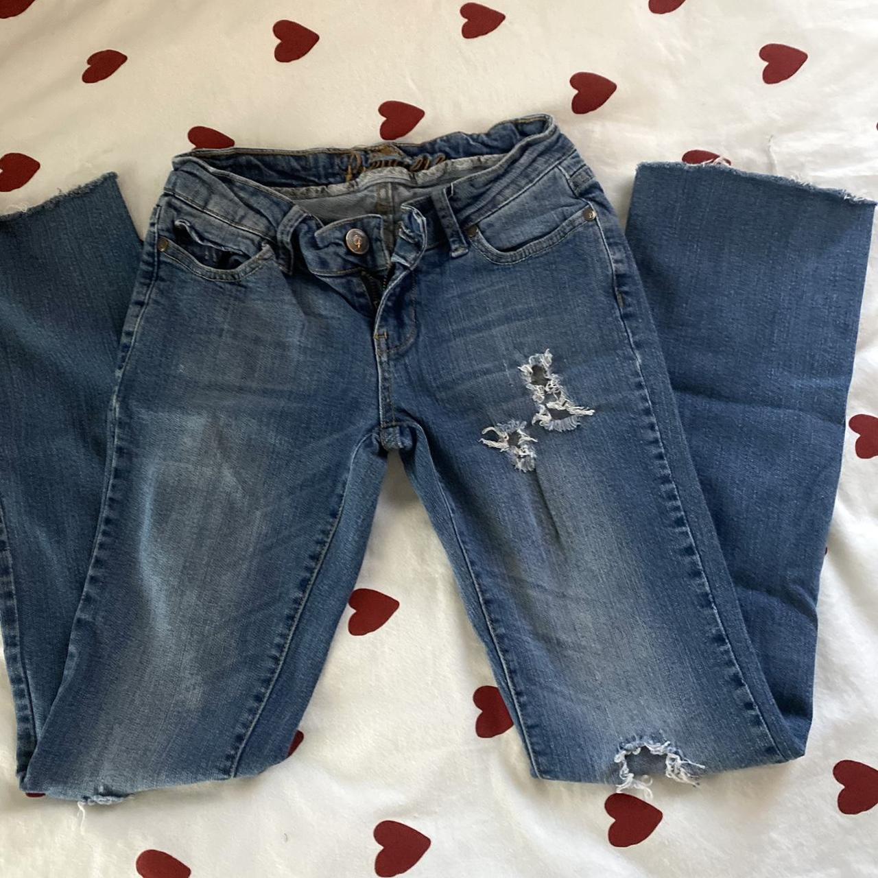 Lowrise boot cute ripped jeans - Depop