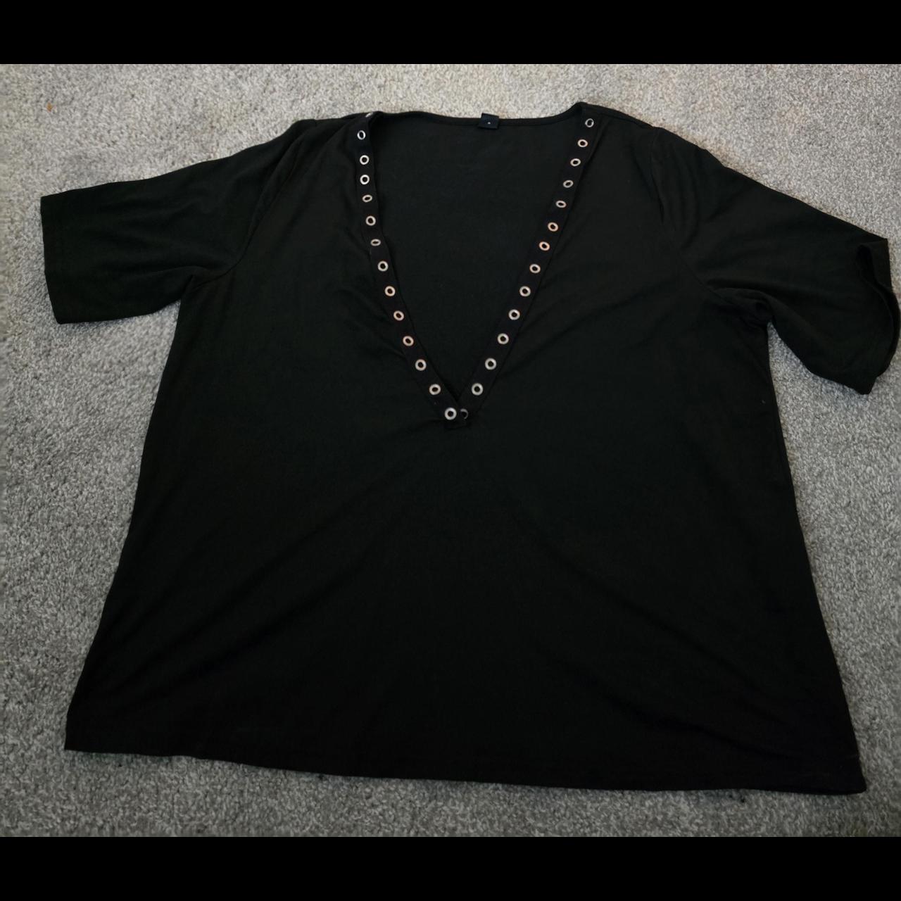 Shein 1XL #gothic #curve tie front shirt. Did not... | Depop