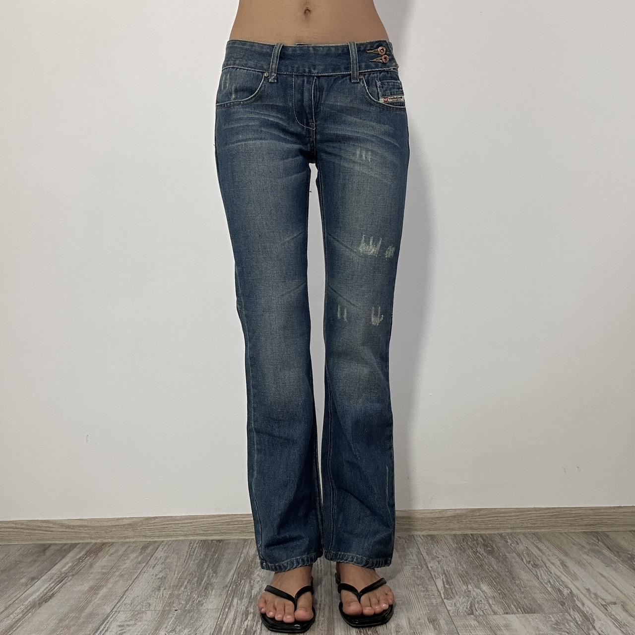 Diesel low rise jeans 2000s y2k distressed bootcut... - Depop
