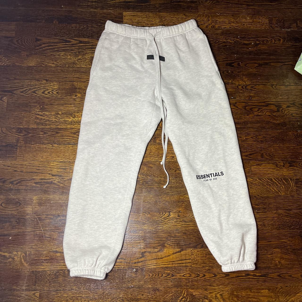 essentials sweat pants off white xs - Depop