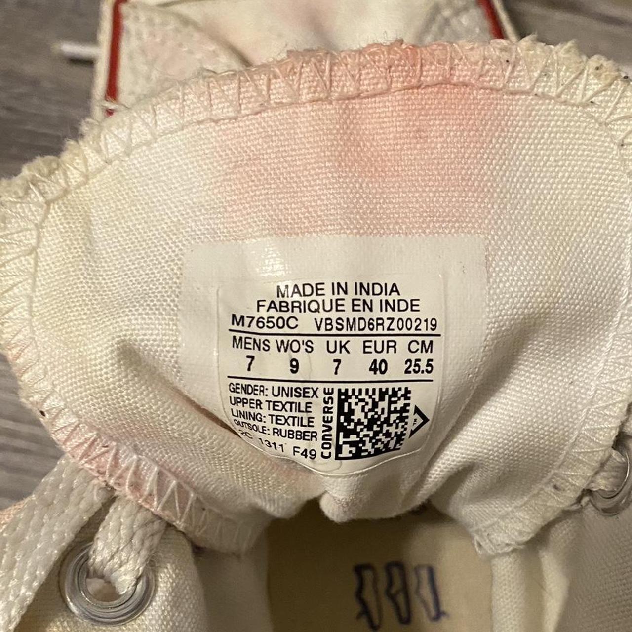 Converse White with a failed diy dye attempt Size... - Depop