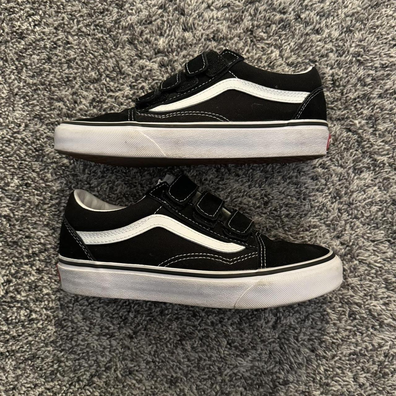 Black Velcro Vans - Depop