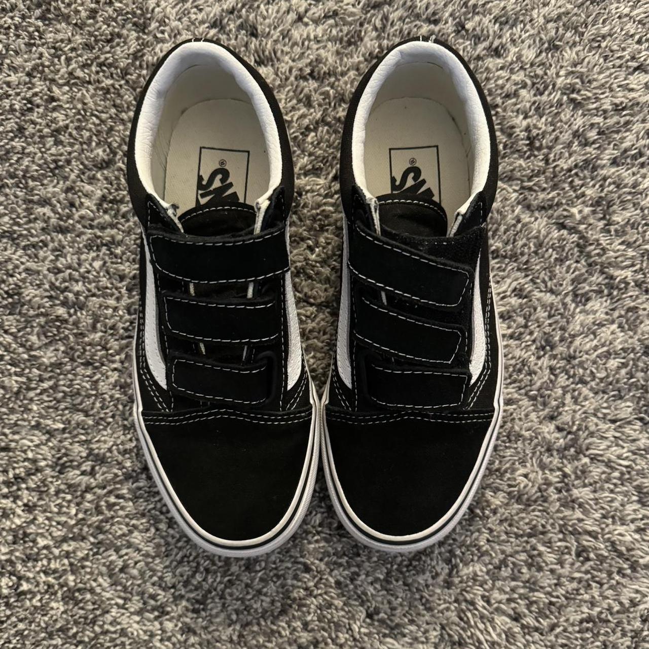 Black Velcro Vans - Depop