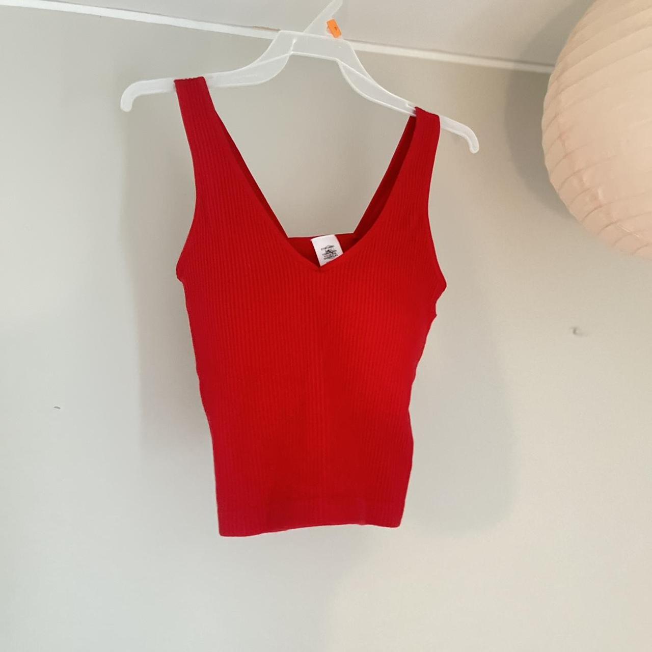 cute red tank perfect for 4th of july!! size small - Depop