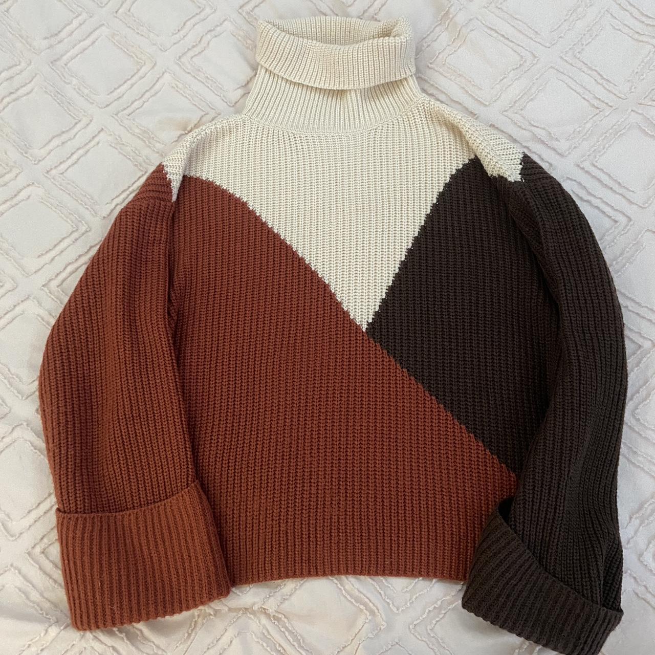 Simplee woven oversized turtle neck size L but fits... - Depop