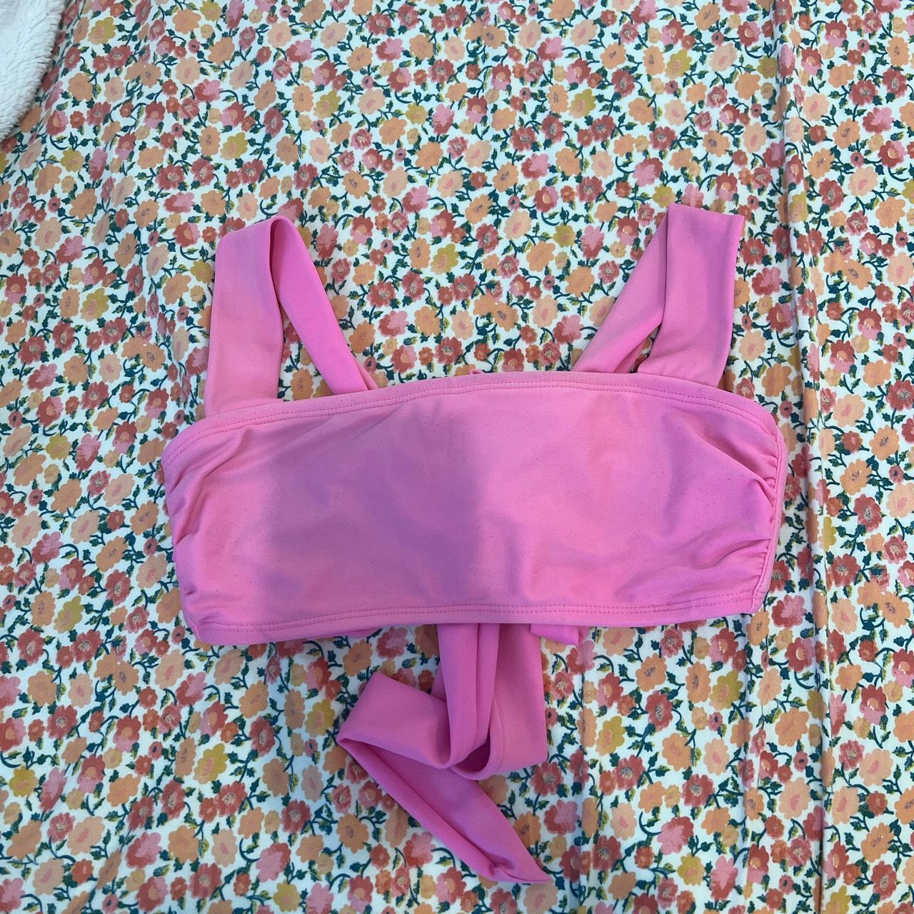 pink target bathing suit top -no pads but slits to... - Depop