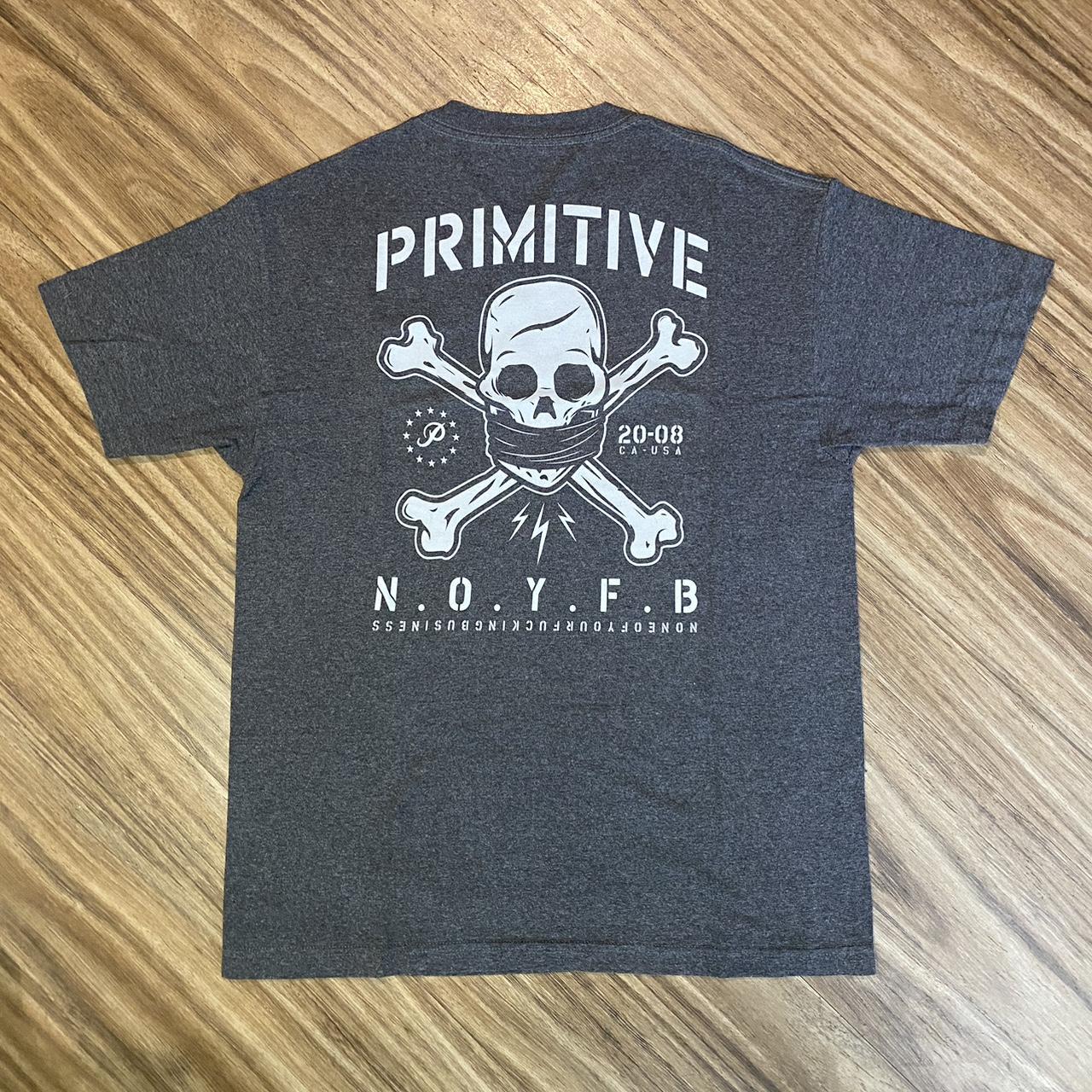 Primitive Men's Grey and Silver T-shirt | Depop