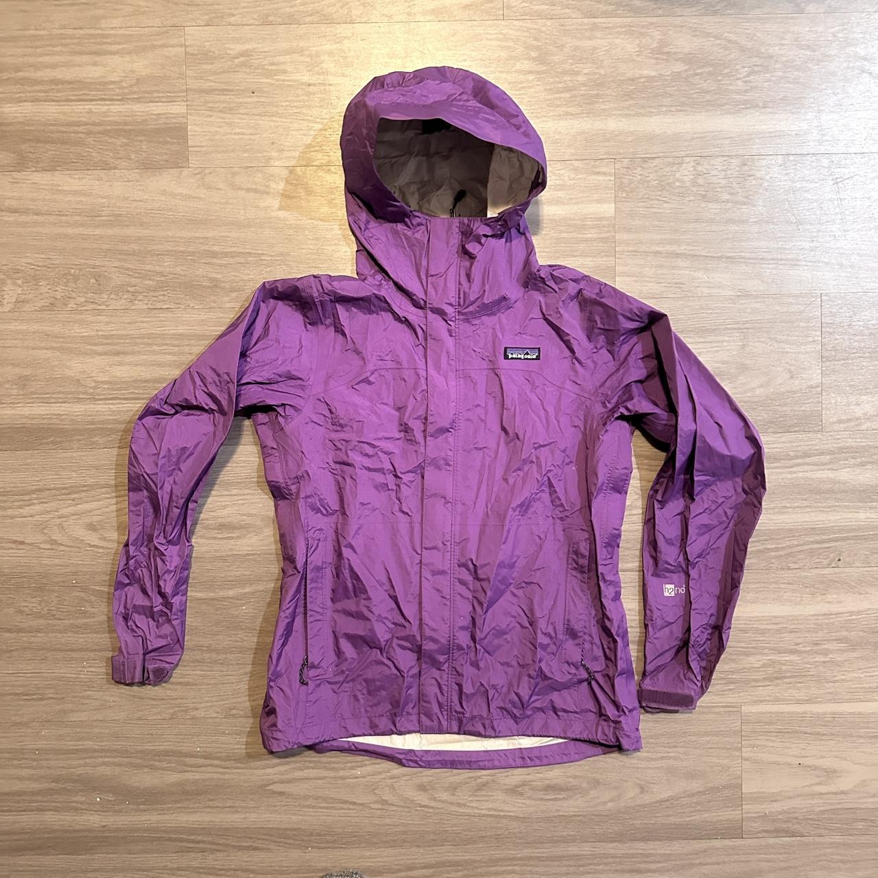 Purple Patagonia zip up and Velcro rain jacket... - Depop