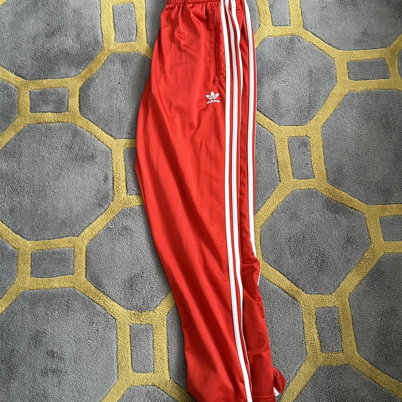 Red Adidas Tracksuit Bottoms, Size Large, Great... - Depop