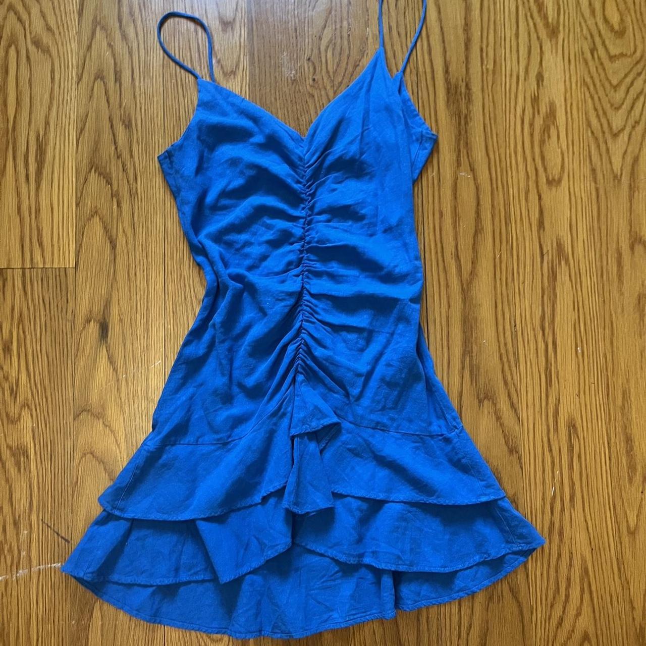Short royal blue scrunched dress. Has a really small... - Depop