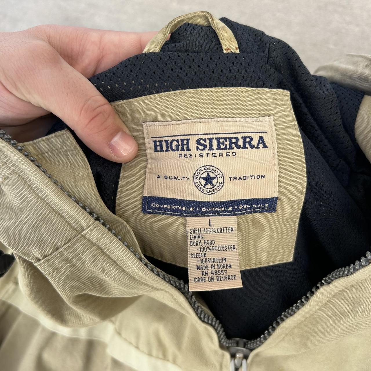 Beige High Sierra Windbreaker Jacket with Zipper... - Depop