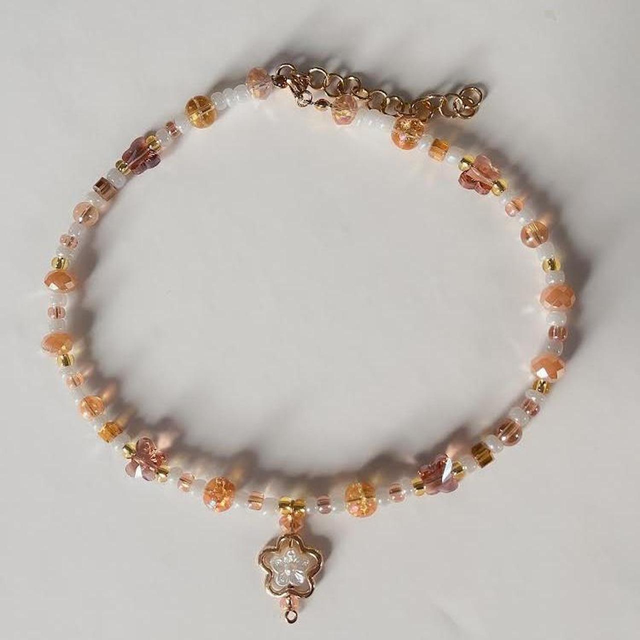 Fall Themed Necklace 🍂🍁 Handmade with glass,... - Depop