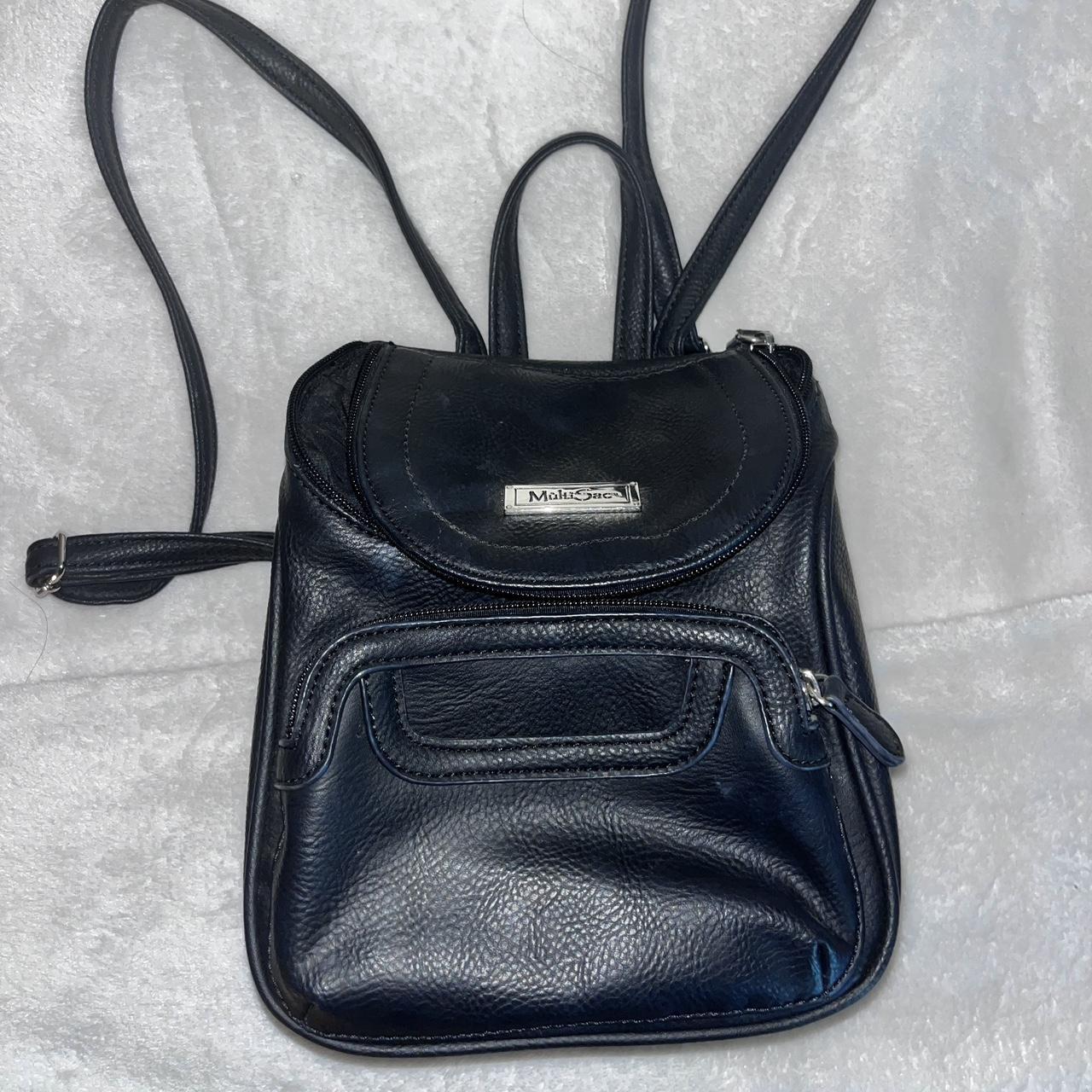 mini backpack black small backpack - Depop