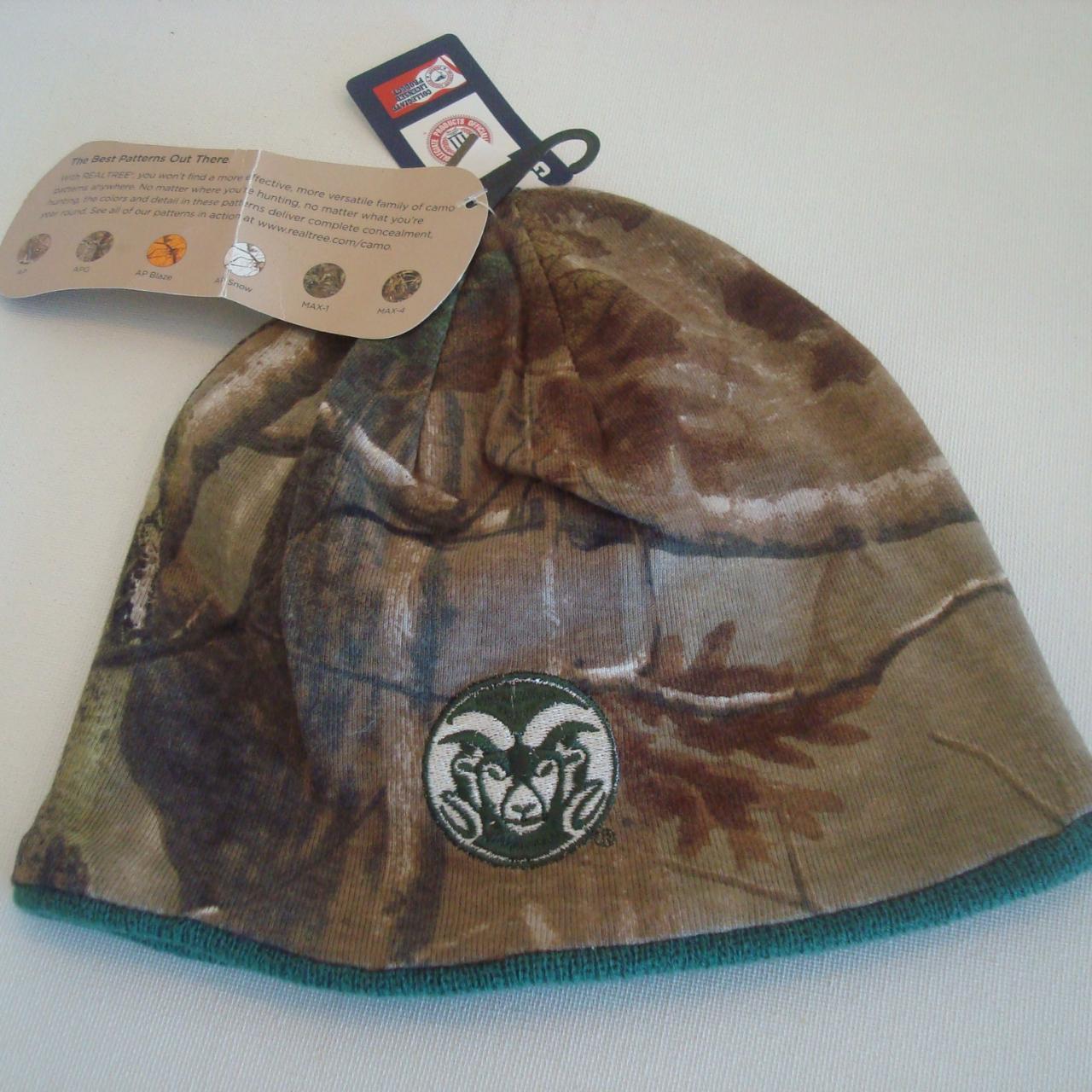 COLORADO STATE RAMS REALTREE HAT CAMO BEANIE KNIT... - Depop
